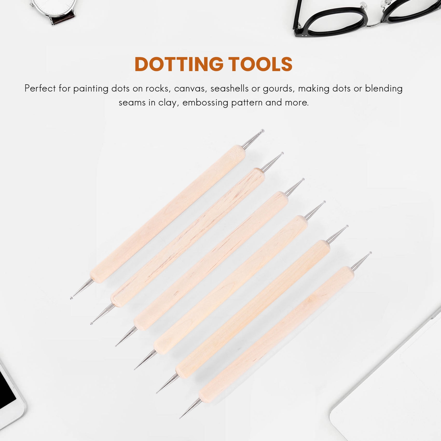 10 Piece Dotting Tools Ball Styluses for Mandala Rock Painting, Pottery ...
