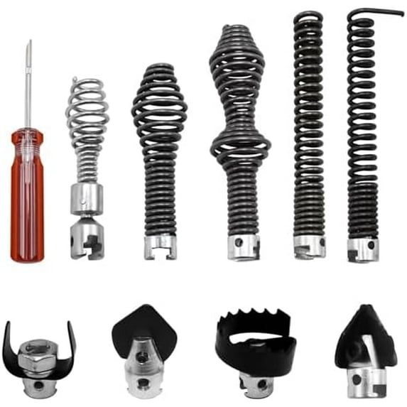 10-Piece Drain Snake Drill Attachment Kit，Drain Auger Cutter Kit ...