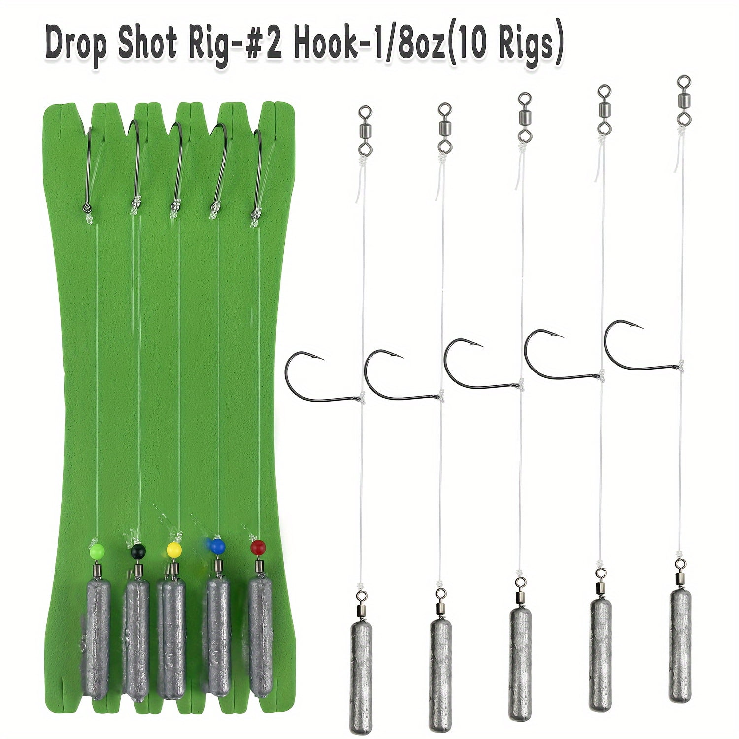 10-Piece Fishing Gear - High Quality Rolling Barrel Swivels, Snell Hooks, Sinkers and ...