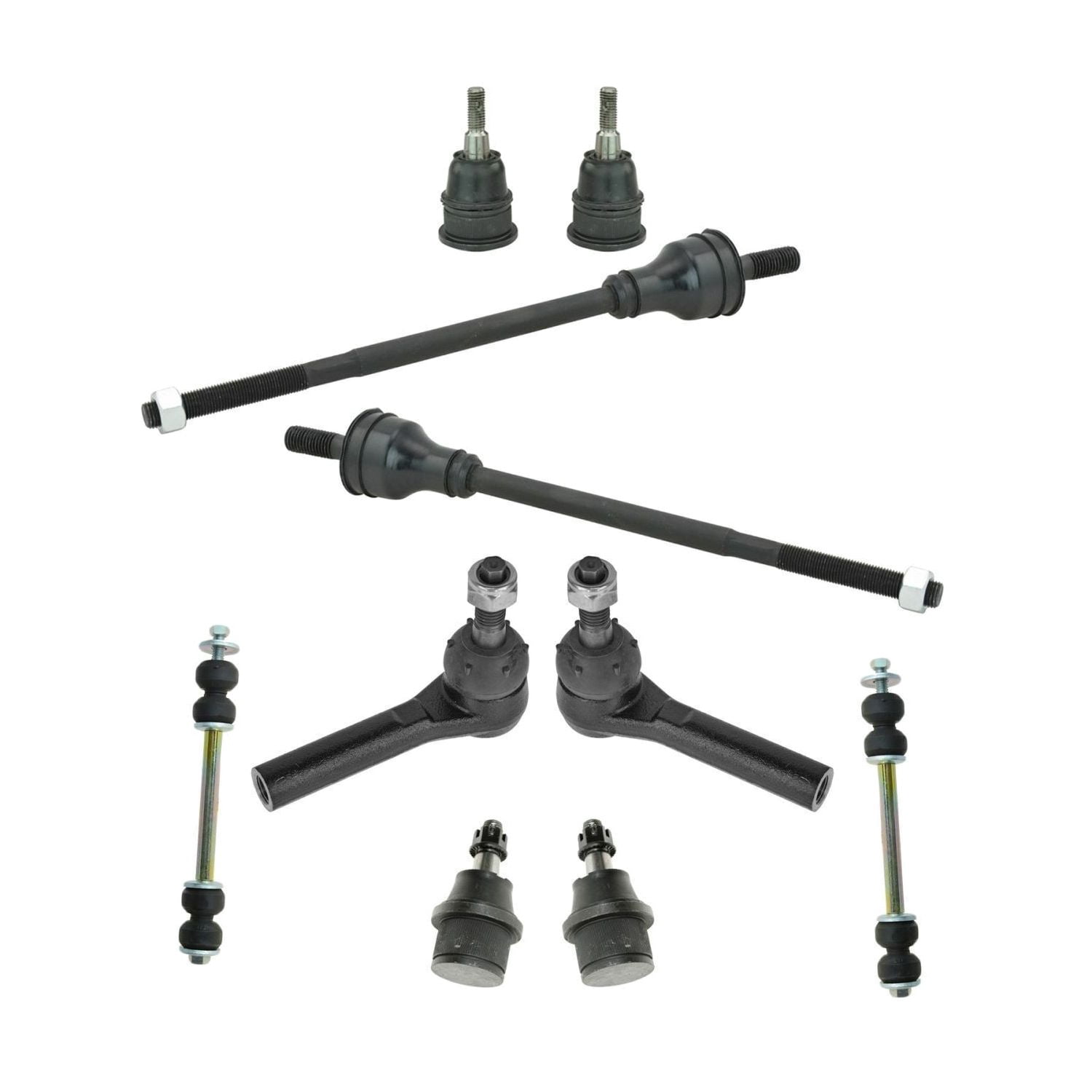10-Piece Front Suspension Kit with Tie Rods, Ball Joints, and Sway Bar ...