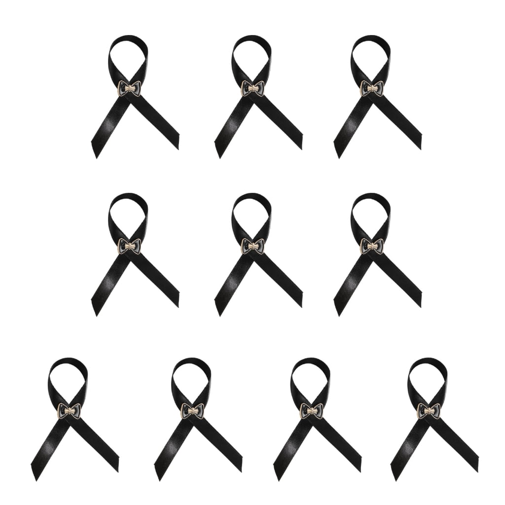 10 Piece Funeral Ribbon Brooch Fashion Lapel Pin Formal Occasion Outfit ...