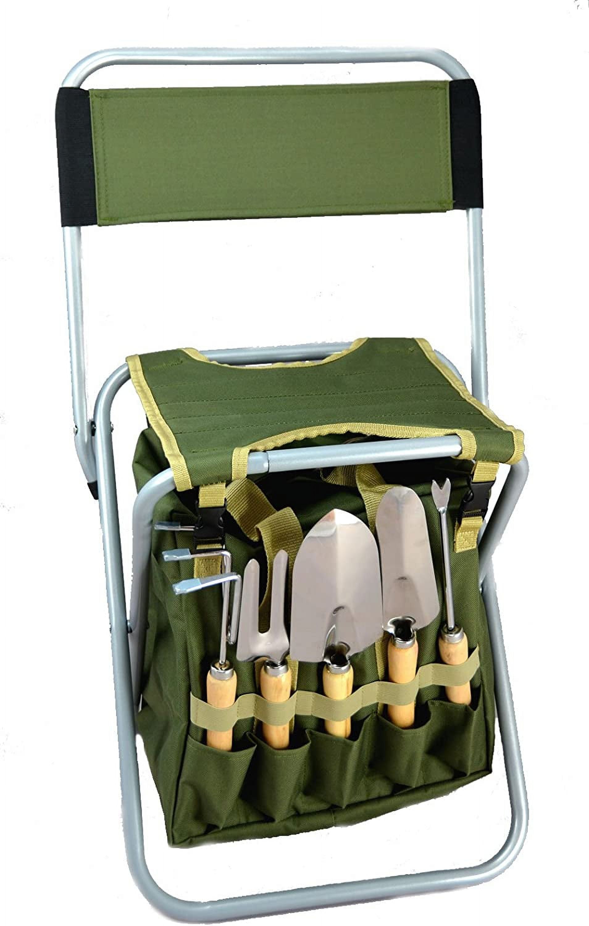 10-piece Gardening Tool Set with Zippered Detachable Tote and Folding ...