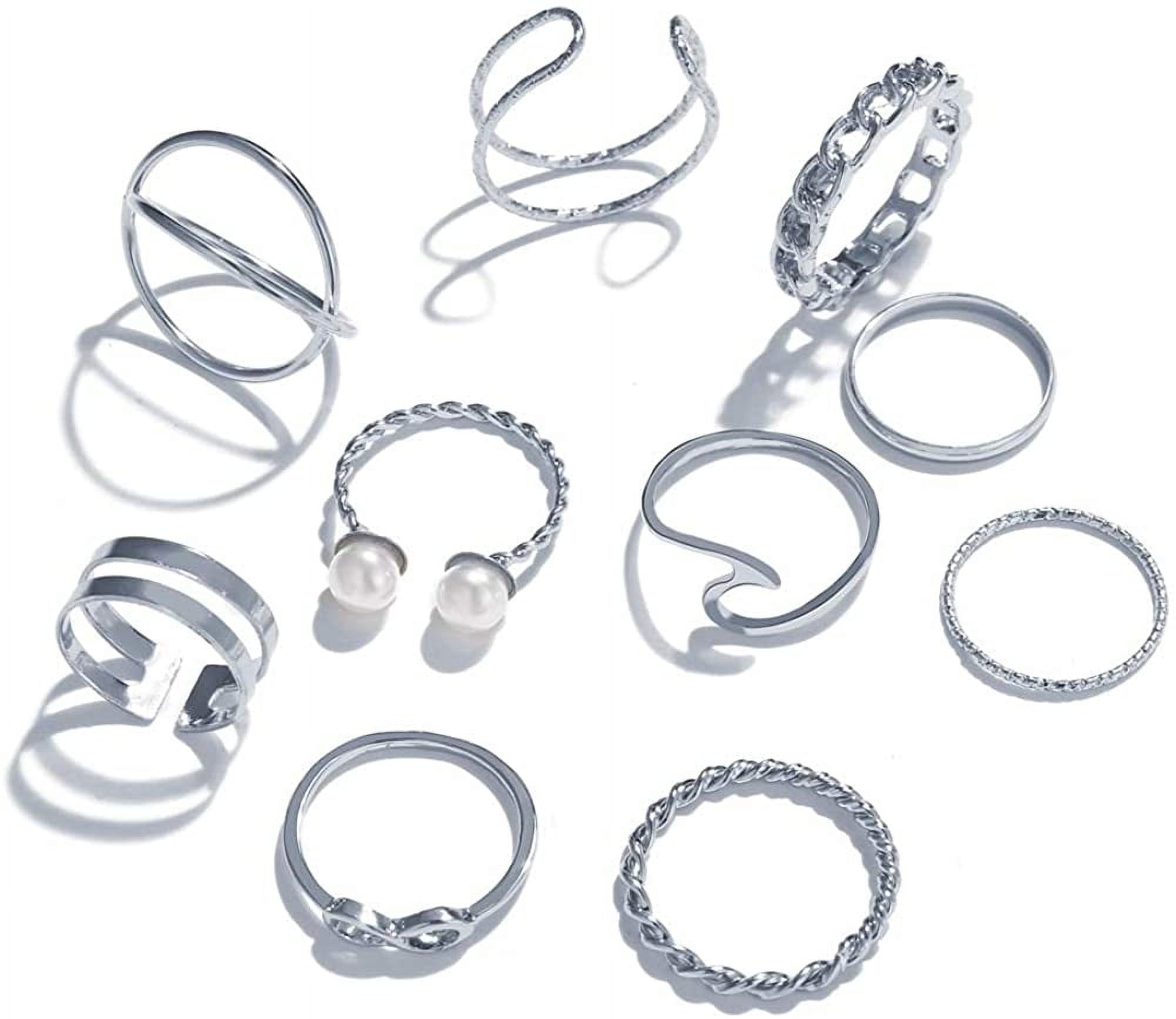 10-Piece Gold/Silver Plated Knuckle Rings Set - Bohemian Vintage Wave ...