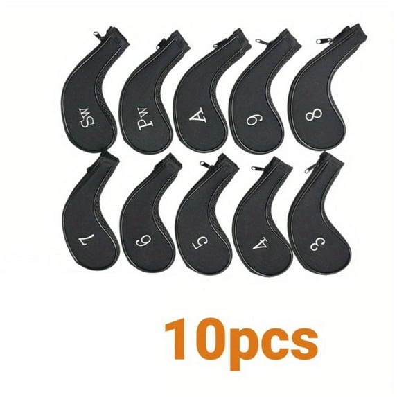 10-Piece Golf Iron Head Covers Set, Neoprene Club Protection Sleeves ...