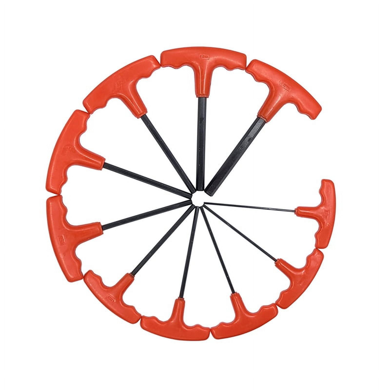 10 Piece Hexagonal Wrench Set with Flat T-Shaped Red Handle H2-H10 ...