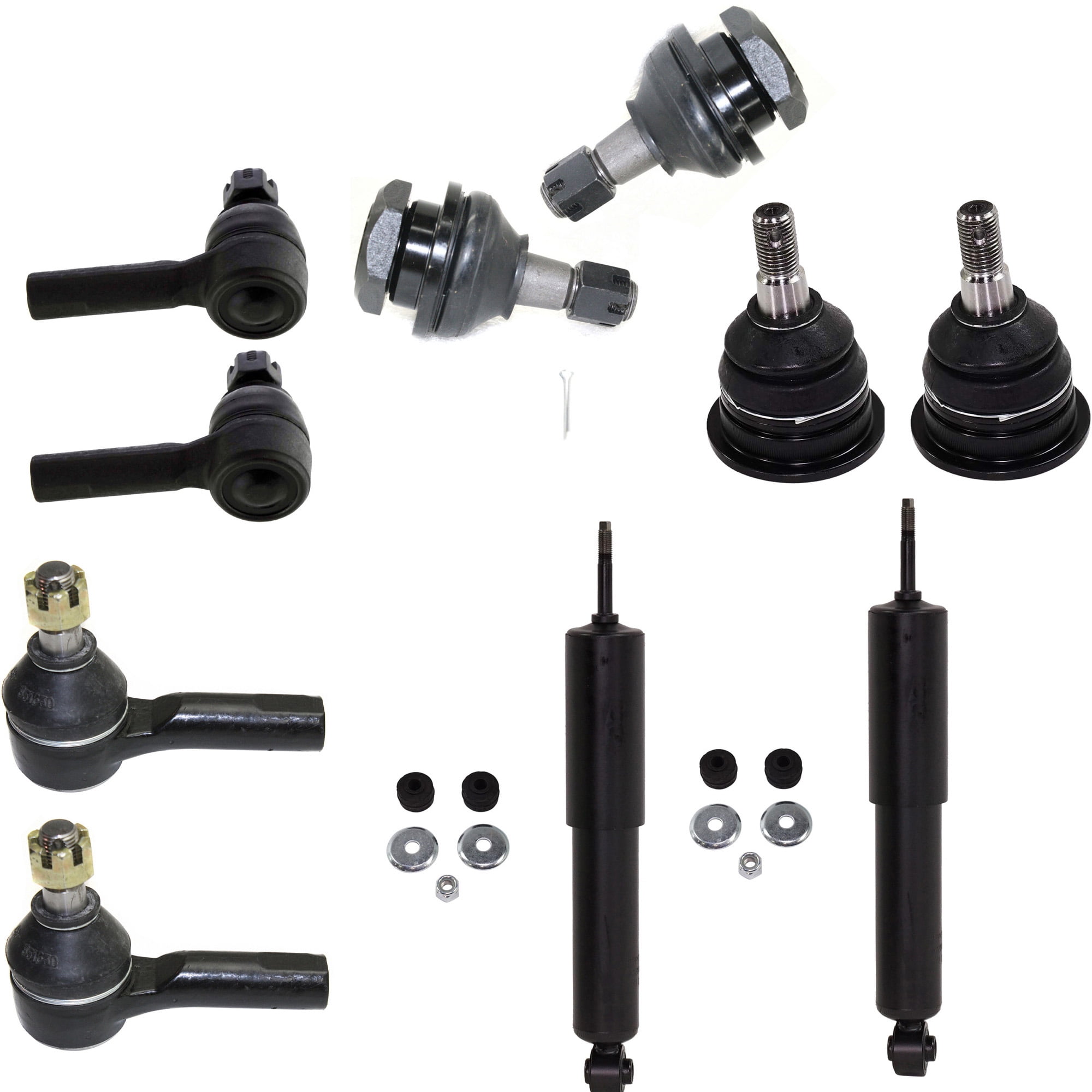 10-Piece Kit Front Suspension includes Ball Joint Shock Absorber and ...