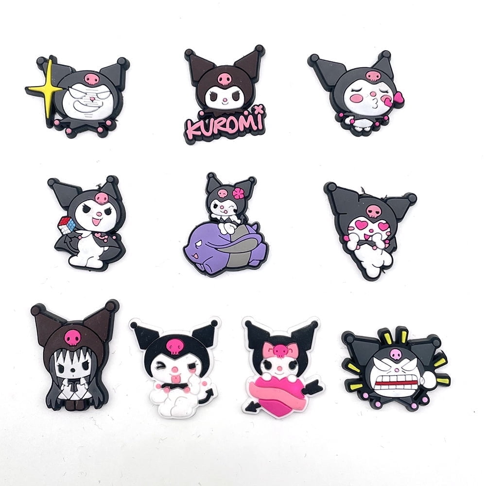 10-Piece Kuromi PVC Shoe Charms Pack, No-Repeat Cute Cartoon Shoes ...