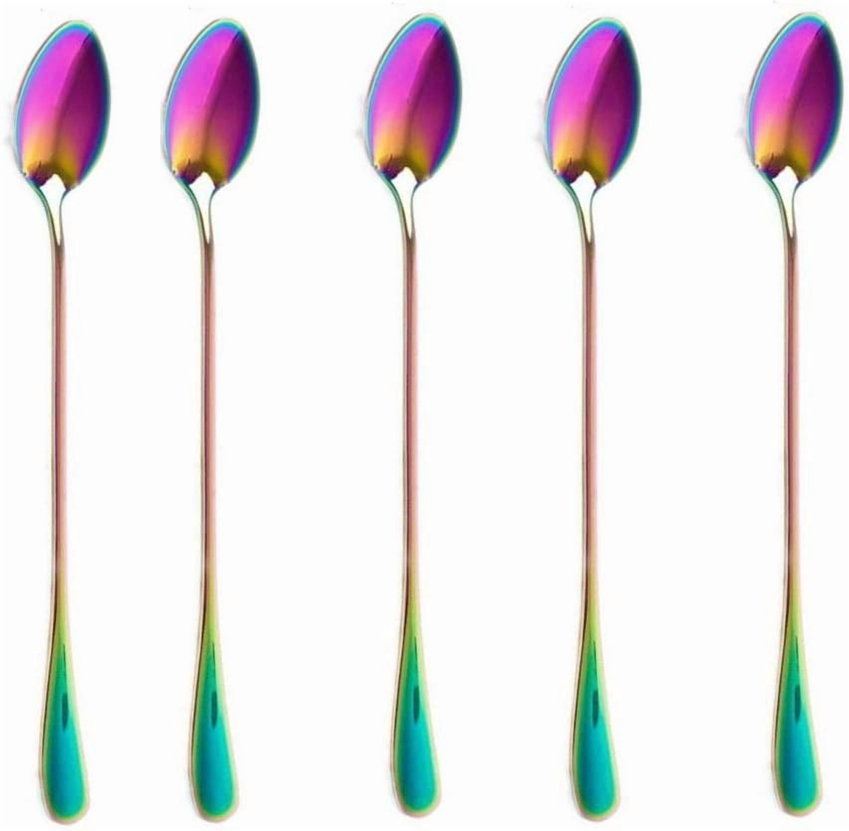 10 Piece Long Handle Iced Tea Spoons, Stainless Steel Coffee Stirring ...