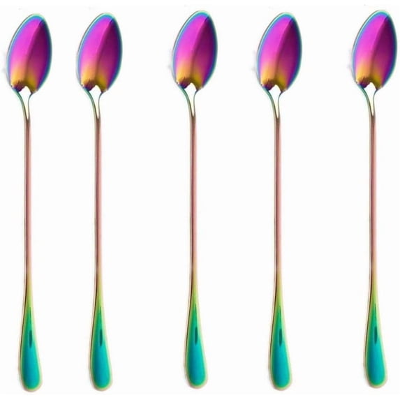 10 Piece Long Handle Iced Tea Spoons, Stainless Steel Coffee Stirring ...