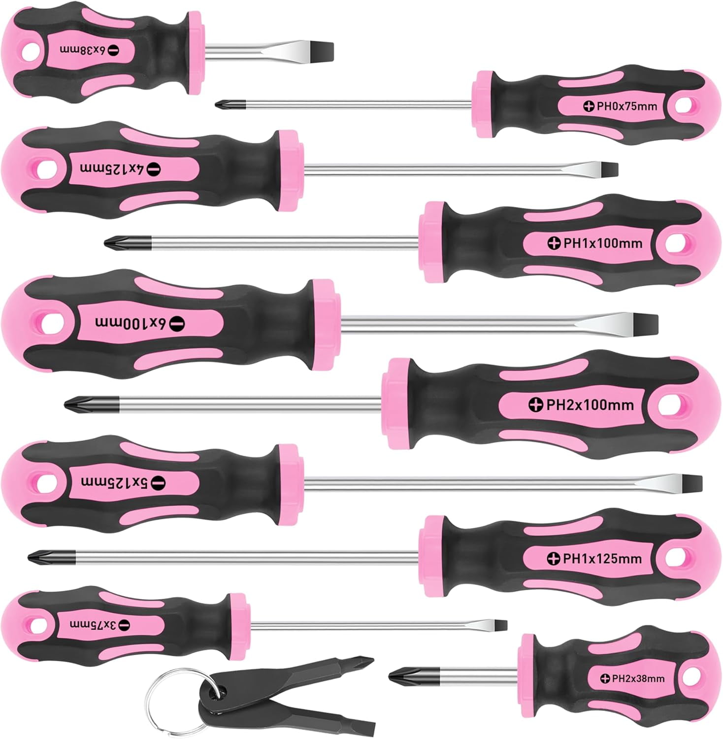 10-Piece Magnetic Screwdrivers Set, 5 Phillips and 5 Slotted Tips ...