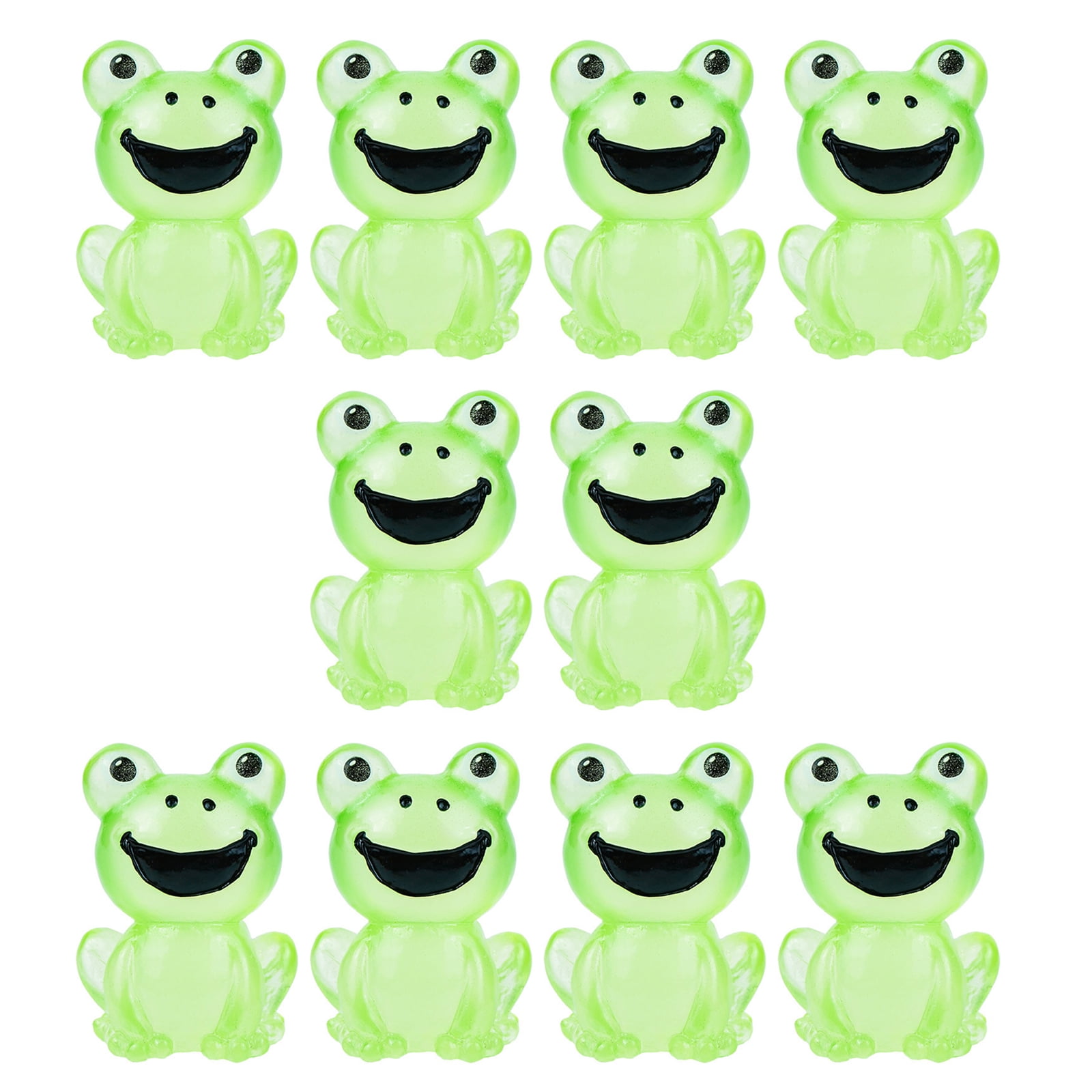 10 Piece Miniature Frogs Garden Sculpture Resin Clear Cartoon Statue ...