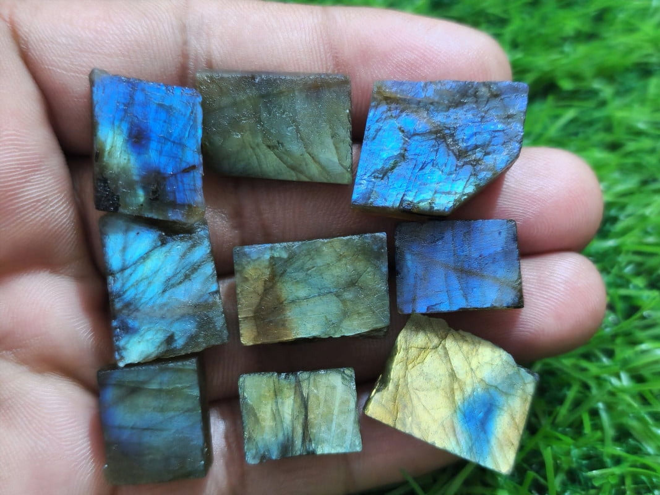 10 Piece Natural LABRADORITE SLAB, 10-15 mm Labradorite Slice ...