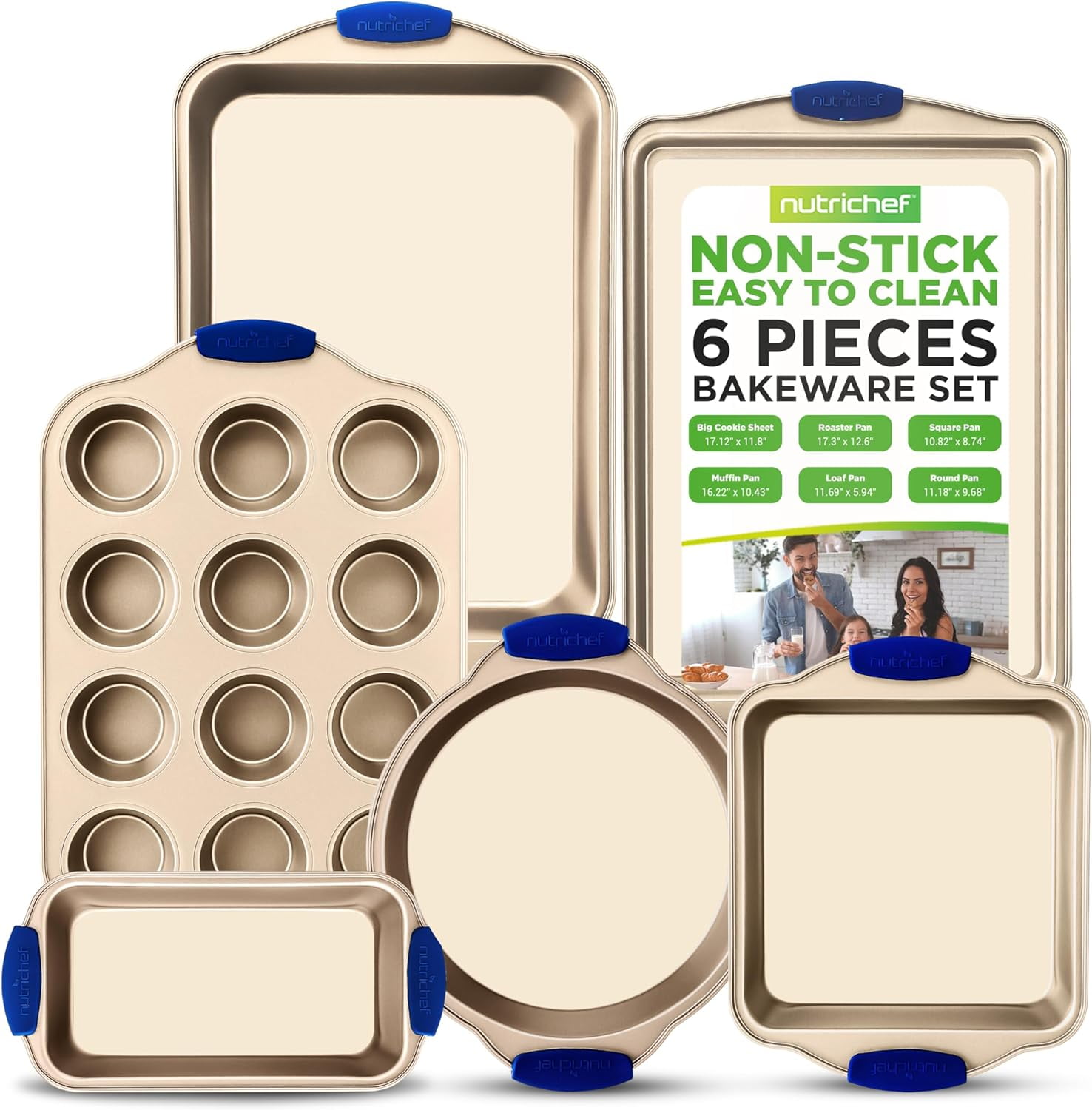 10-Piece Nonstick Bakeware Set - Premium Carbon Steel Baking Trays w ...