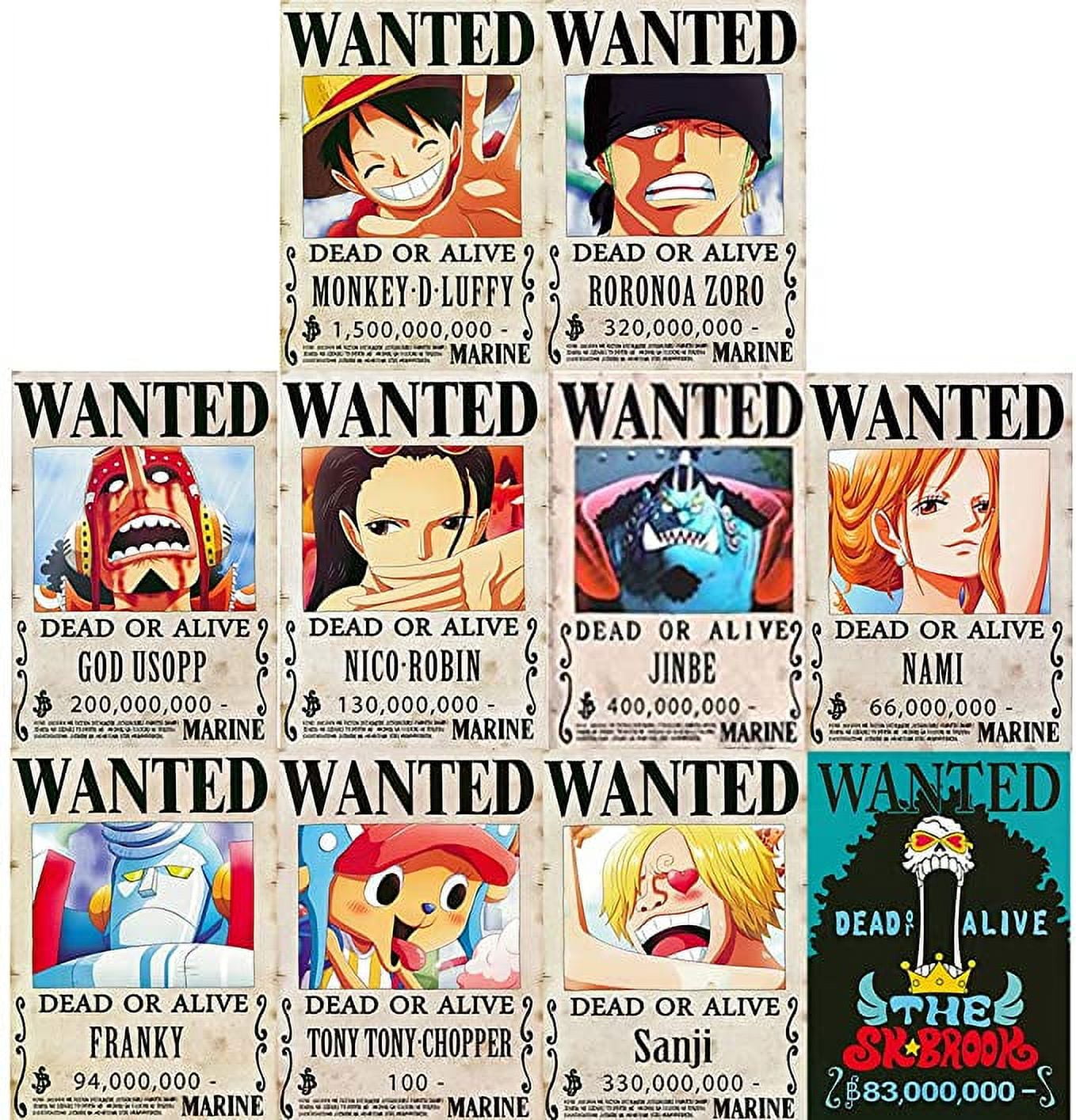 10 Piece One Piece Pirate Wanted Poster, 1.5 Billion New Version 28.5 ...