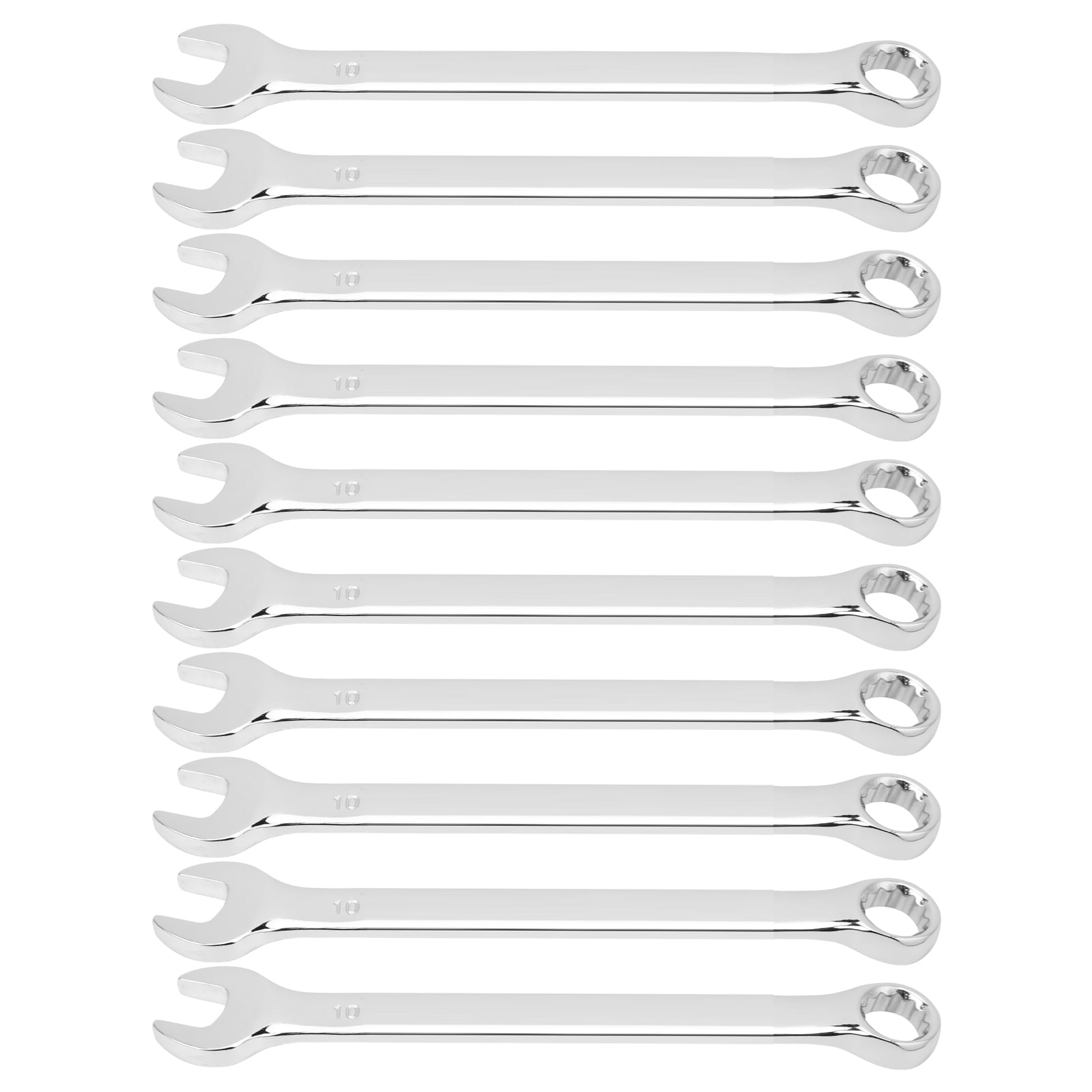 10-Piece Open Ended Dual Purpose Ratcheting Wrench Set, 10mm, Chrome ...