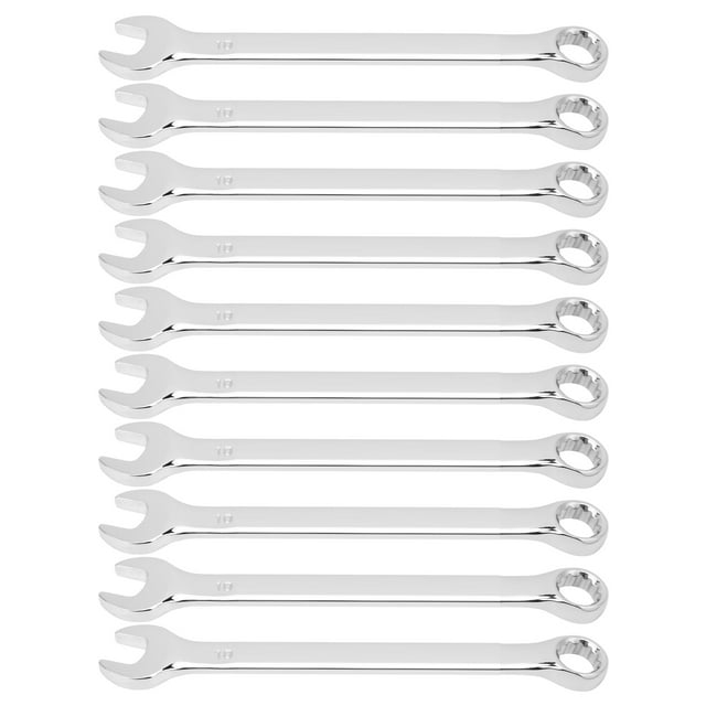 10-Piece Open Ended Dual Purpose Ratcheting Wrench Set, 10mm, Chrome ...