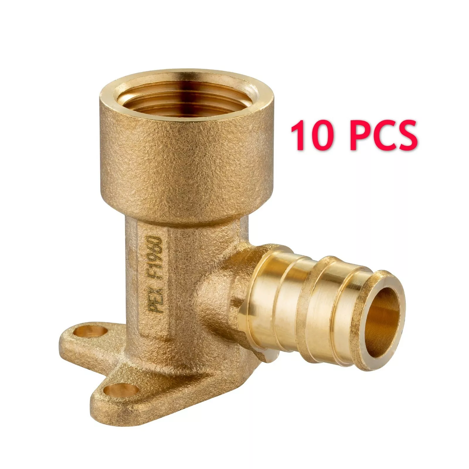 10-Piece PEX-A Expansion Brass Fittings Set, 1/2" Female NPT Drop-Ear Elbow, for Secure and ...