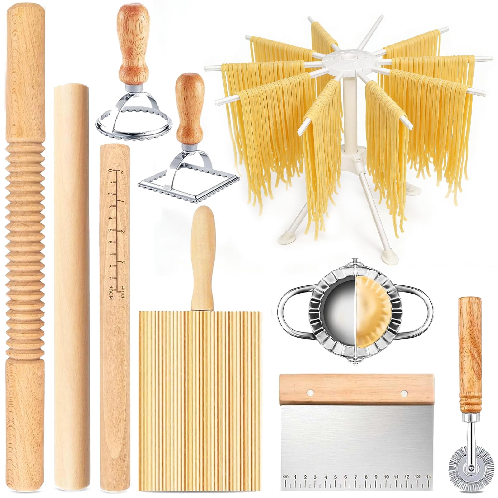 10-Piece Pasta Making Tool Kit with Drying Rack - Walmart.com