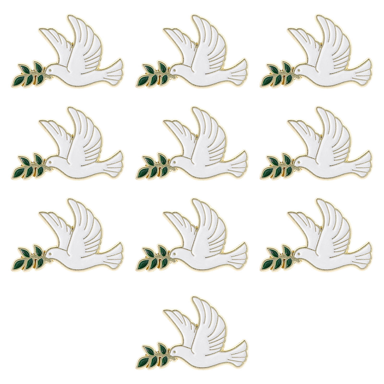 10 Piece Peace Symbol Brooch Badge Pin With Tree Branch Detail Shape ...