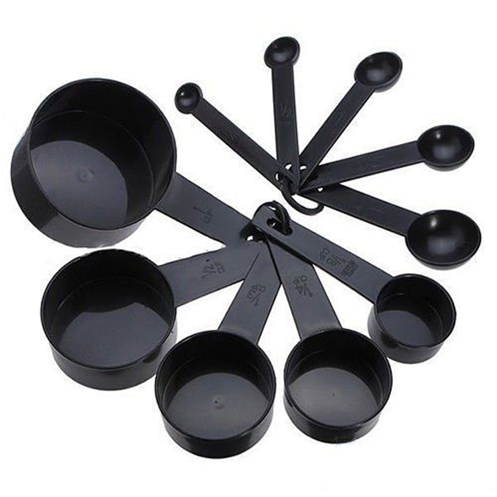 10-Piece Plastic Measuring Cups and Spoons Set - Baking & Cooking Tools ...