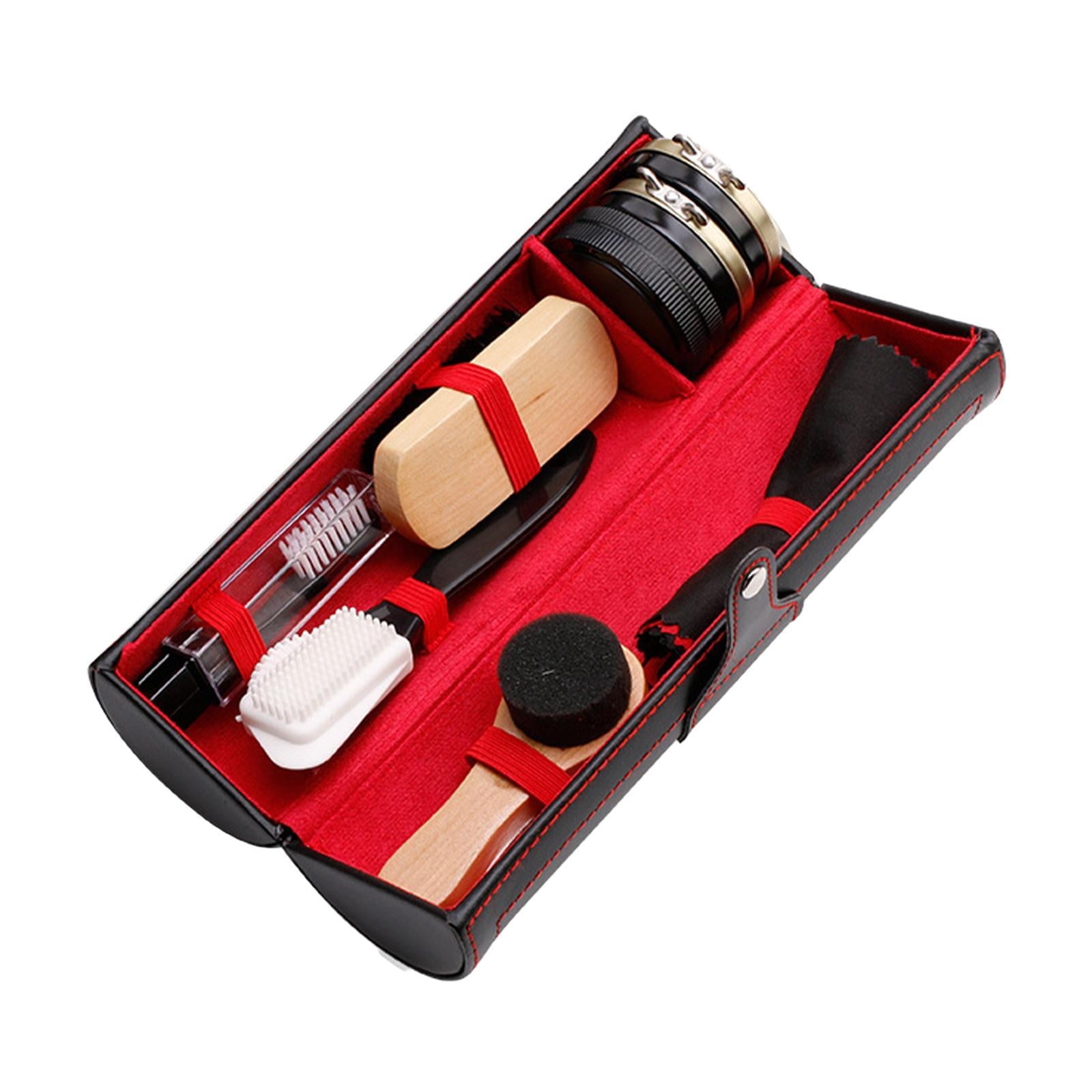 10‑Piece Portable Leather Shoe Care Kit, Complete Shoe Shine Polish Set ...