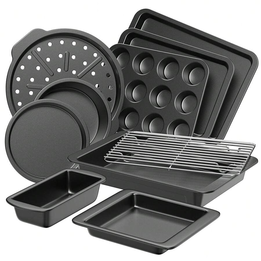 10-Piece Pro Bakeware Set - Extra-Wide Cool-Touch Grips & PFOA-Free ...