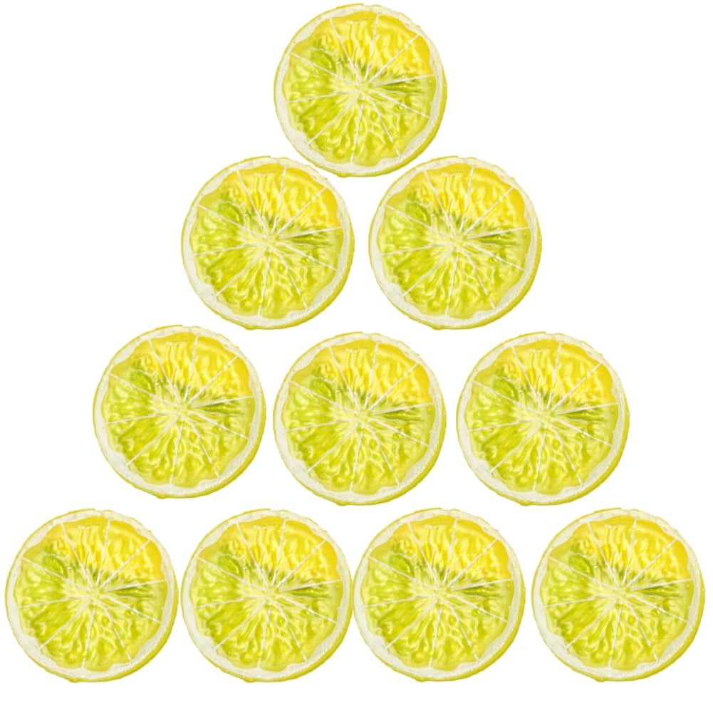 10-Piece Realistic Artificial Fruit Slices & Fake Ice Cubes Set ...
