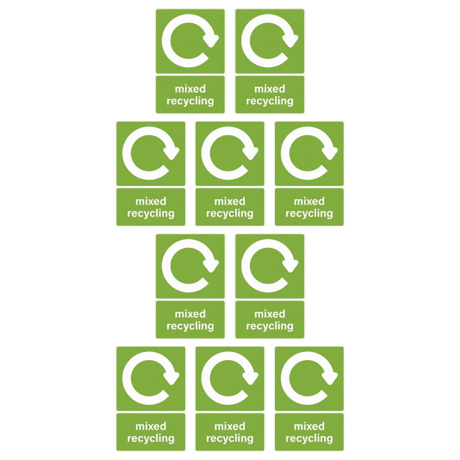 10 Piece Recycle Adhesive Labels Recycle Sticker Organizational Decals ...