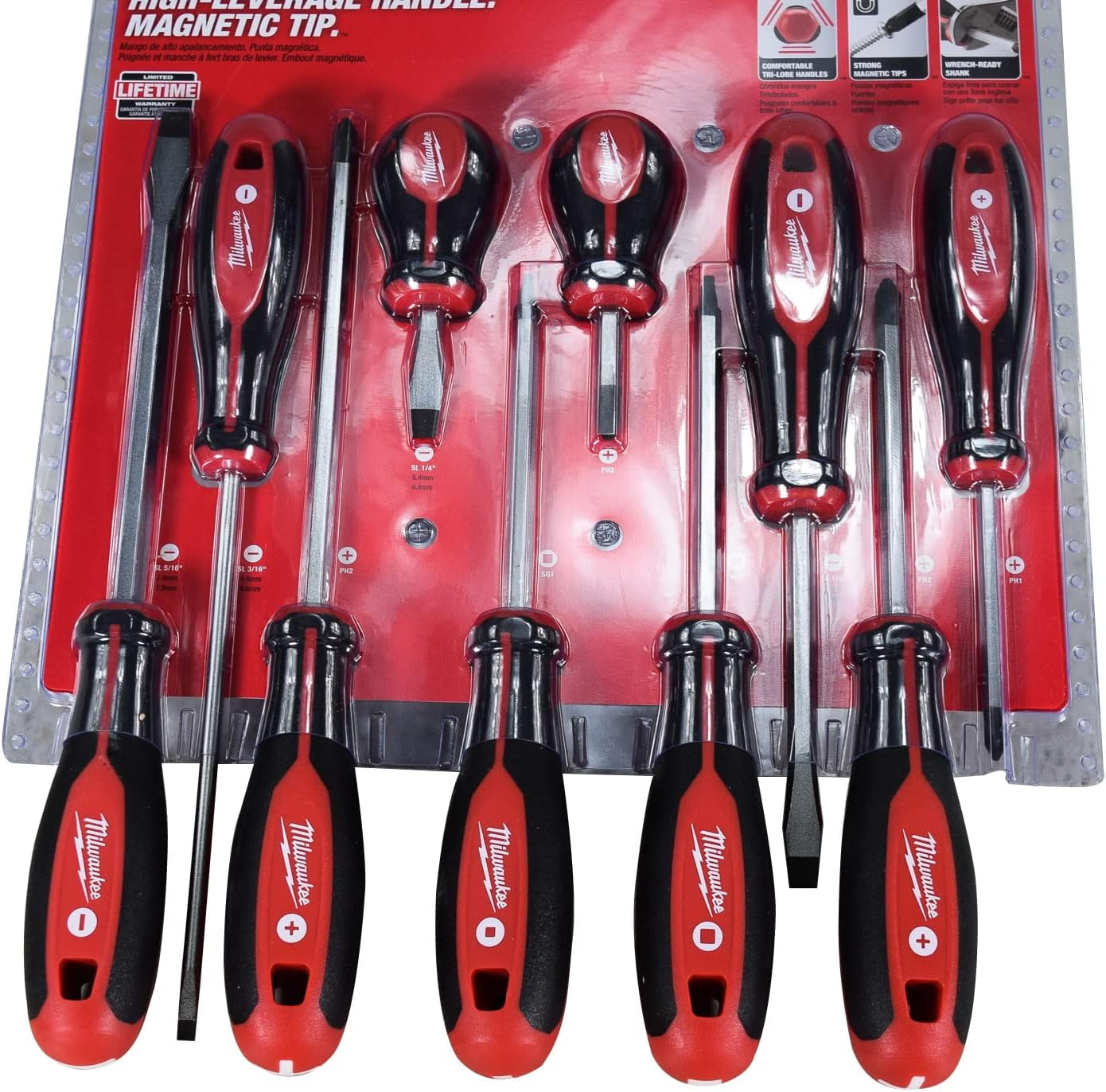 10 Piece Screwdriver Set with Tri-Lobe Handles and Hardened Tips ...