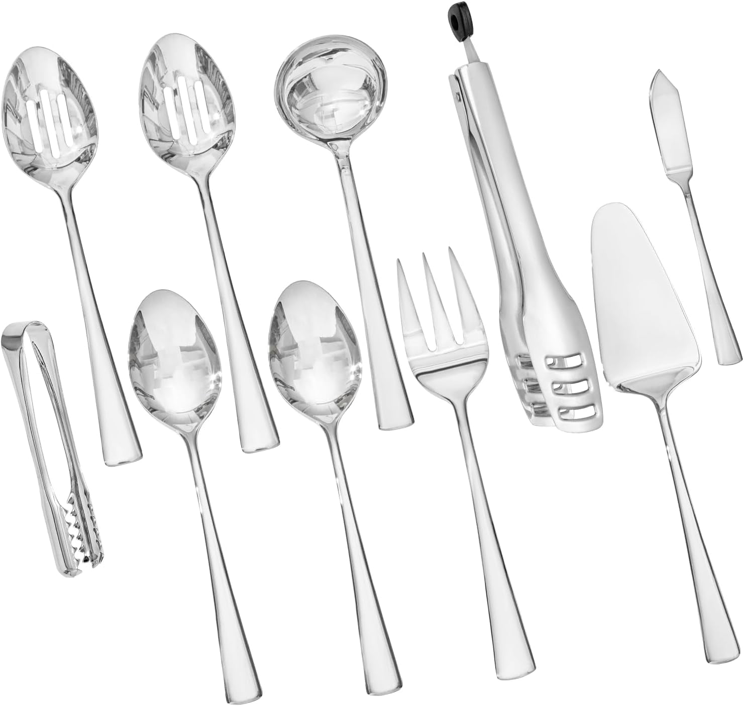 10 Piece Serving Utensils Set, 18/10 Stainless Steel Serving Utensils ...