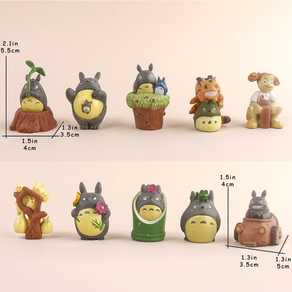 10 Piece Set Cartoon Totoro Cartoon Kids Toys Model, Office Living Room ...