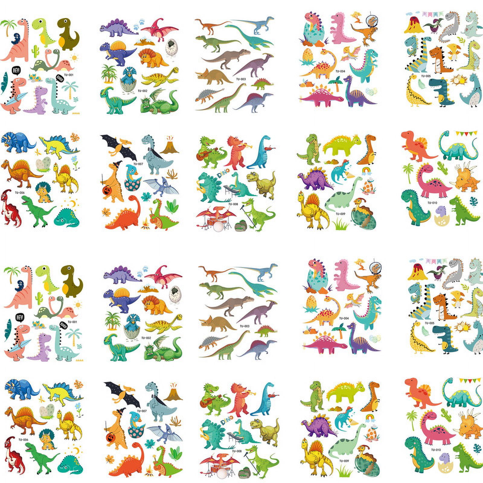 10 Piece Set Dinosaur Waterproof New Cute Temporary Cartoon Stickers ...