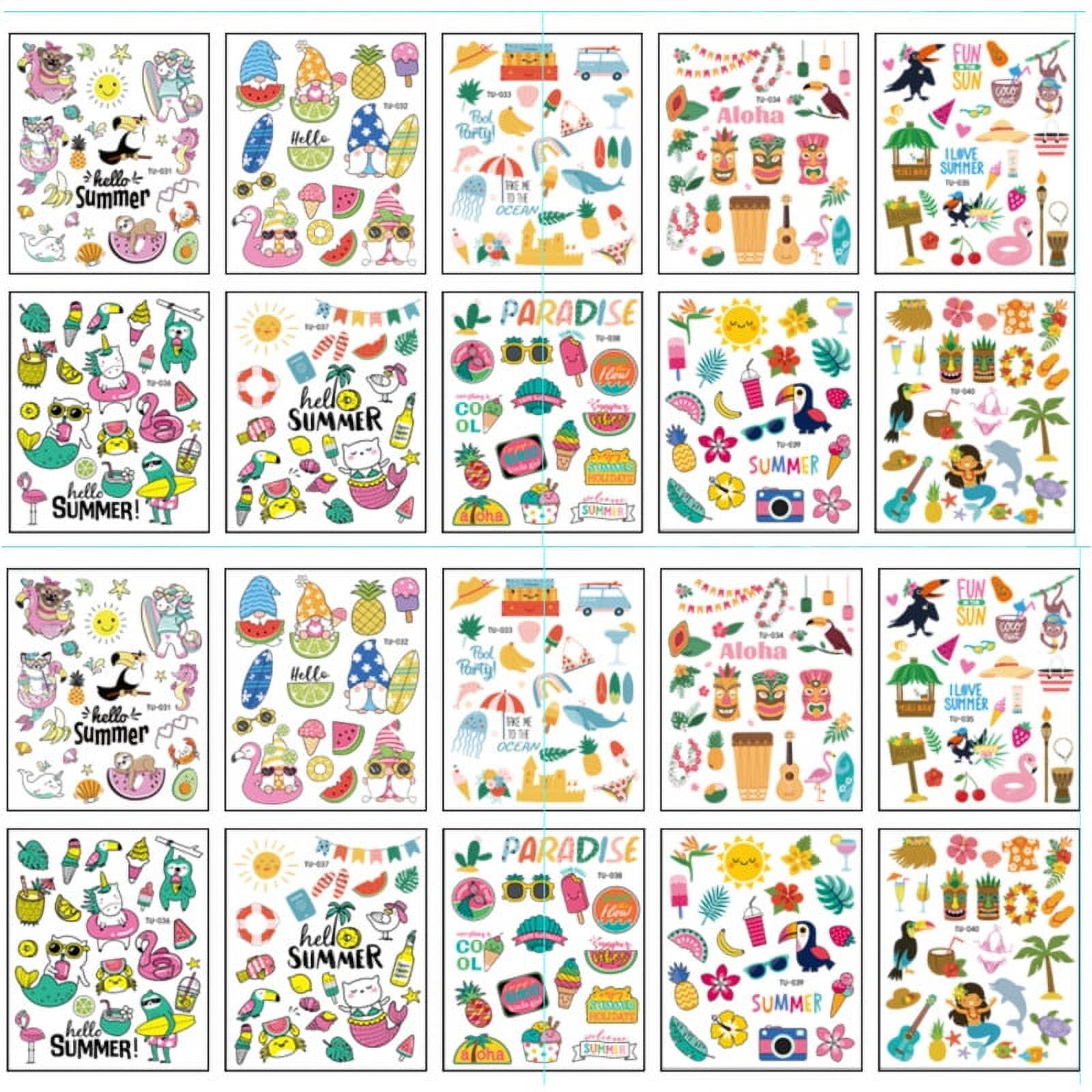10-Piece Set of Hawaiian Party Waterproof New Cute Children's Temporary ...