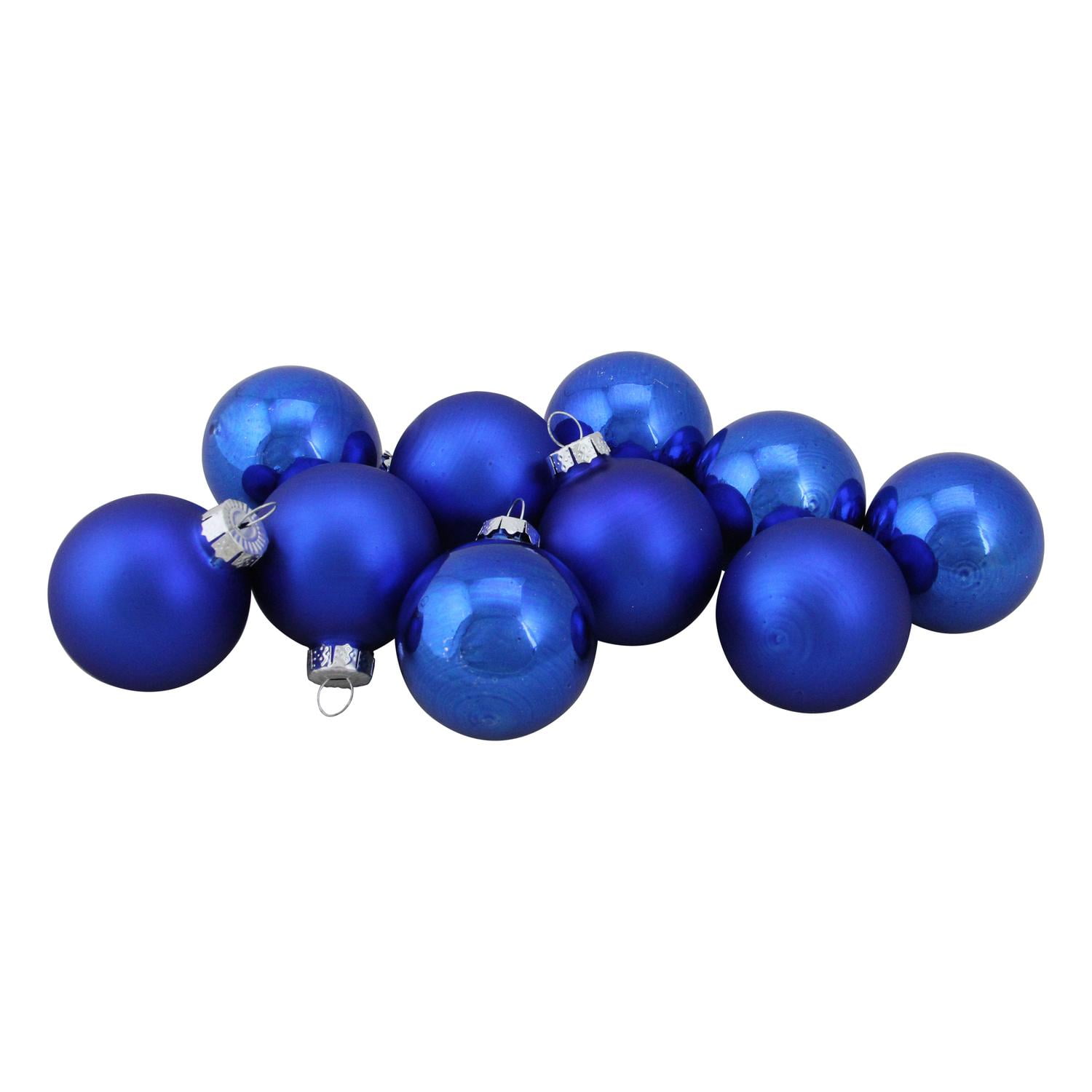 Northlight 10-Piece Royal Blue Glass Ball Christmas Tree Ornaments Set ...