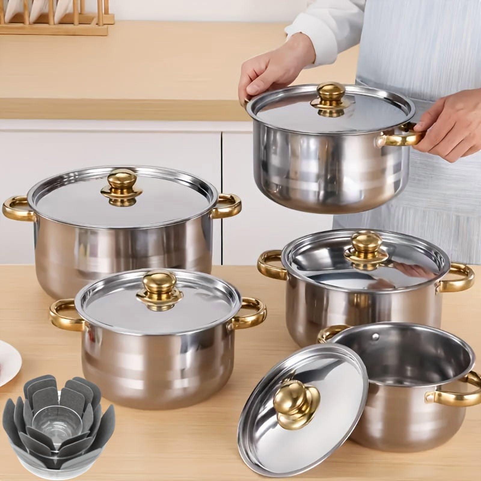 10-Piece Stainless Steel Cookware Set - Non-Stick, Durable Pots and ...