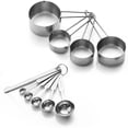 10-Piece Stainless Steel Measuring Cups and Spoons Set for Home Baking ...