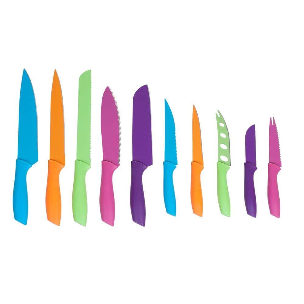 10-Piece Stainless Steel Multi Colored Knife Set - Walmart.com