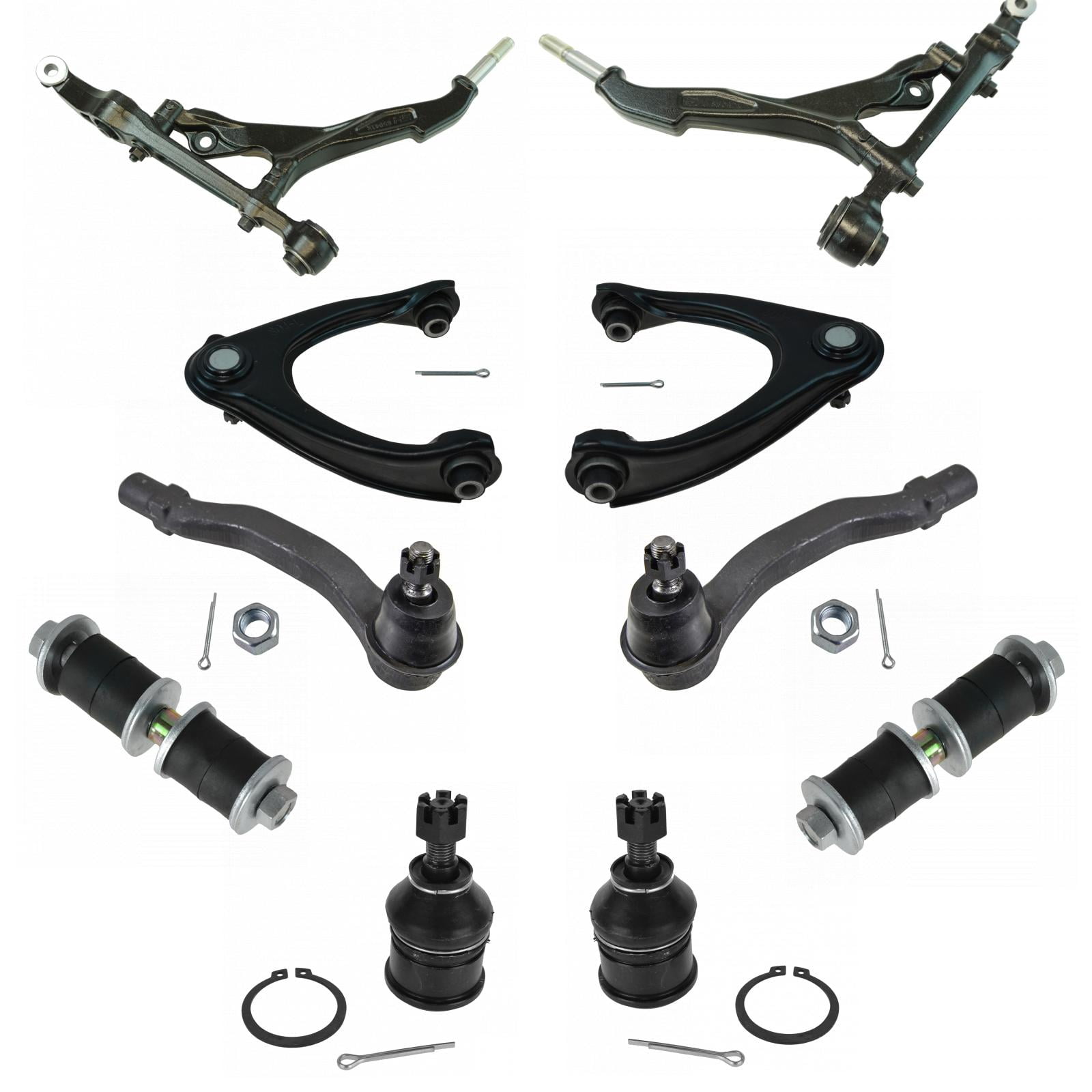 10 Piece Steering & Suspension Kit Control Arms Ball Joints Tie Rods ...