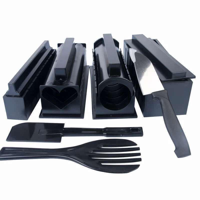 10 Piece Sushi Making Set (No Knife) Premium Plastic Sushi Maker Set ...