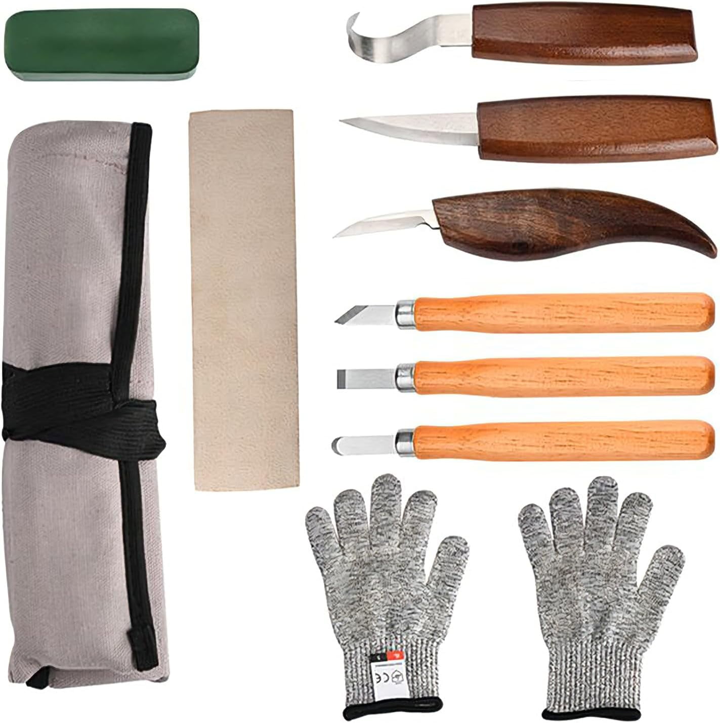 10-Piece Wood Carving Tools Set with Storage - Craft Engraving Knives ...