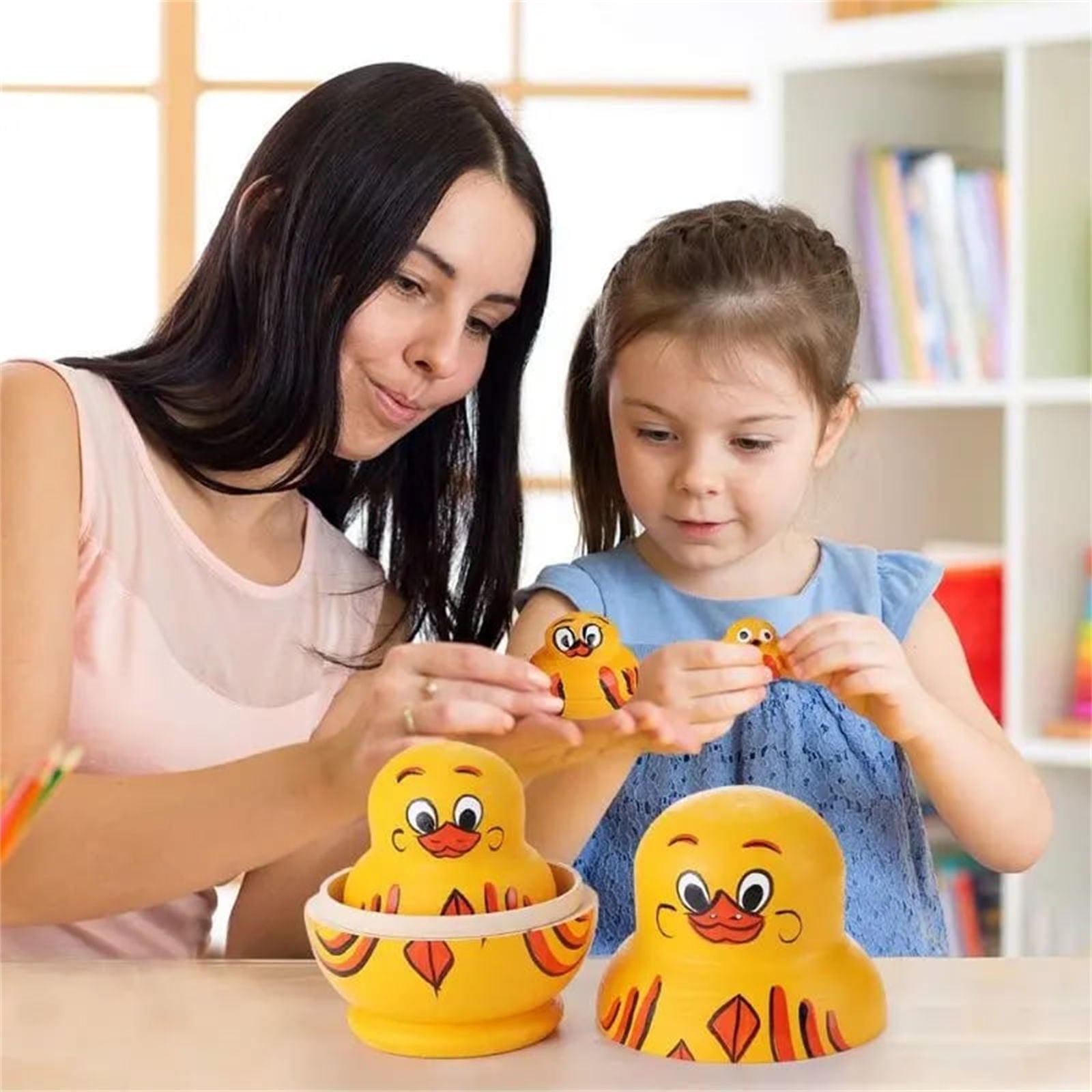 10 Piece Wooden Russian Nesting Dolls Toys Hand Painted Matryoshka ...