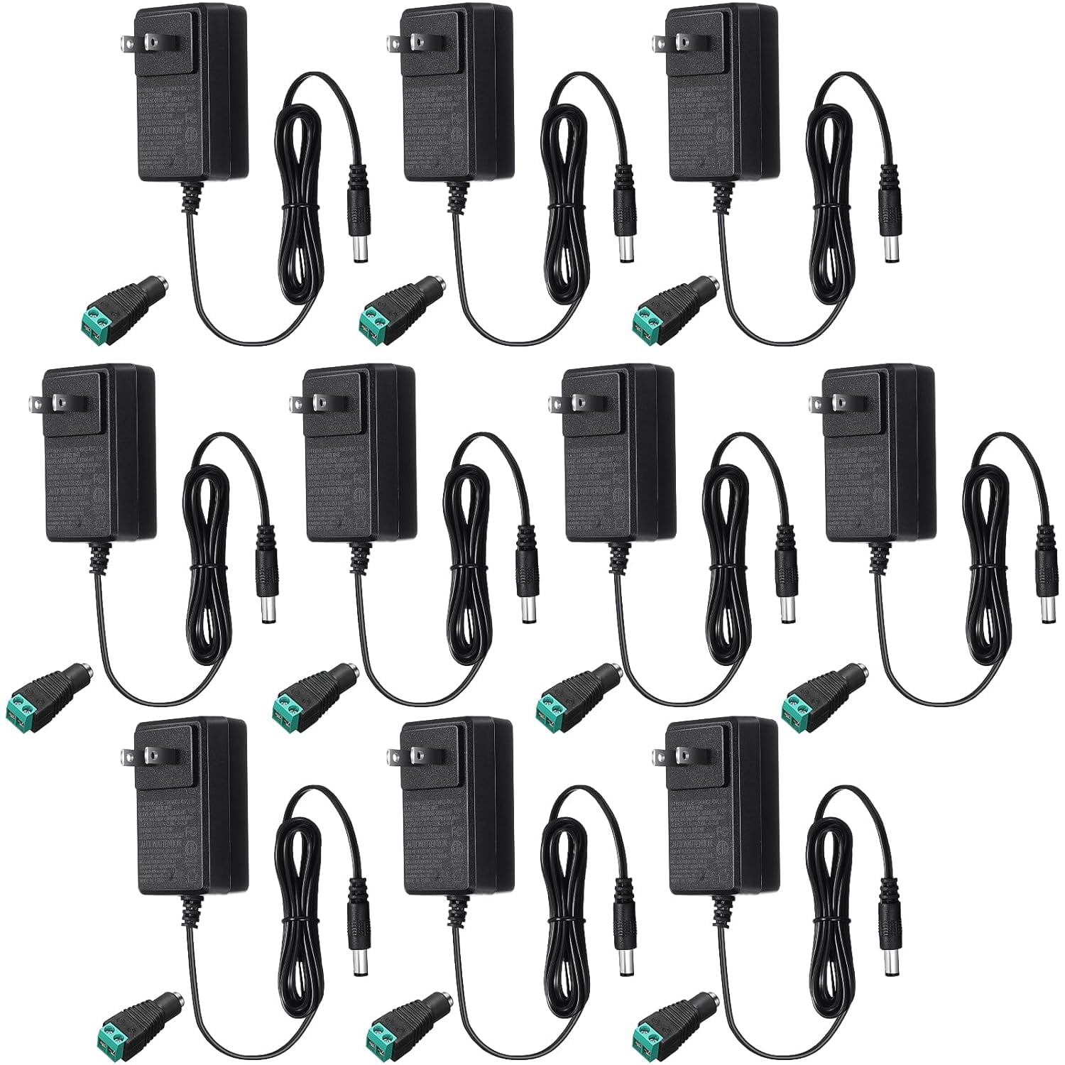 10 Pieces 12V Power Supply 12V DC 2A 24W LED Light Adapter Switching ...