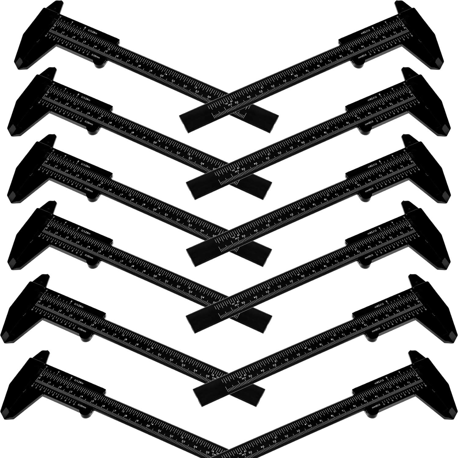 10 Pieces 150 mm Mini Plastic Caliper Vernier Caliper Double Scale ...