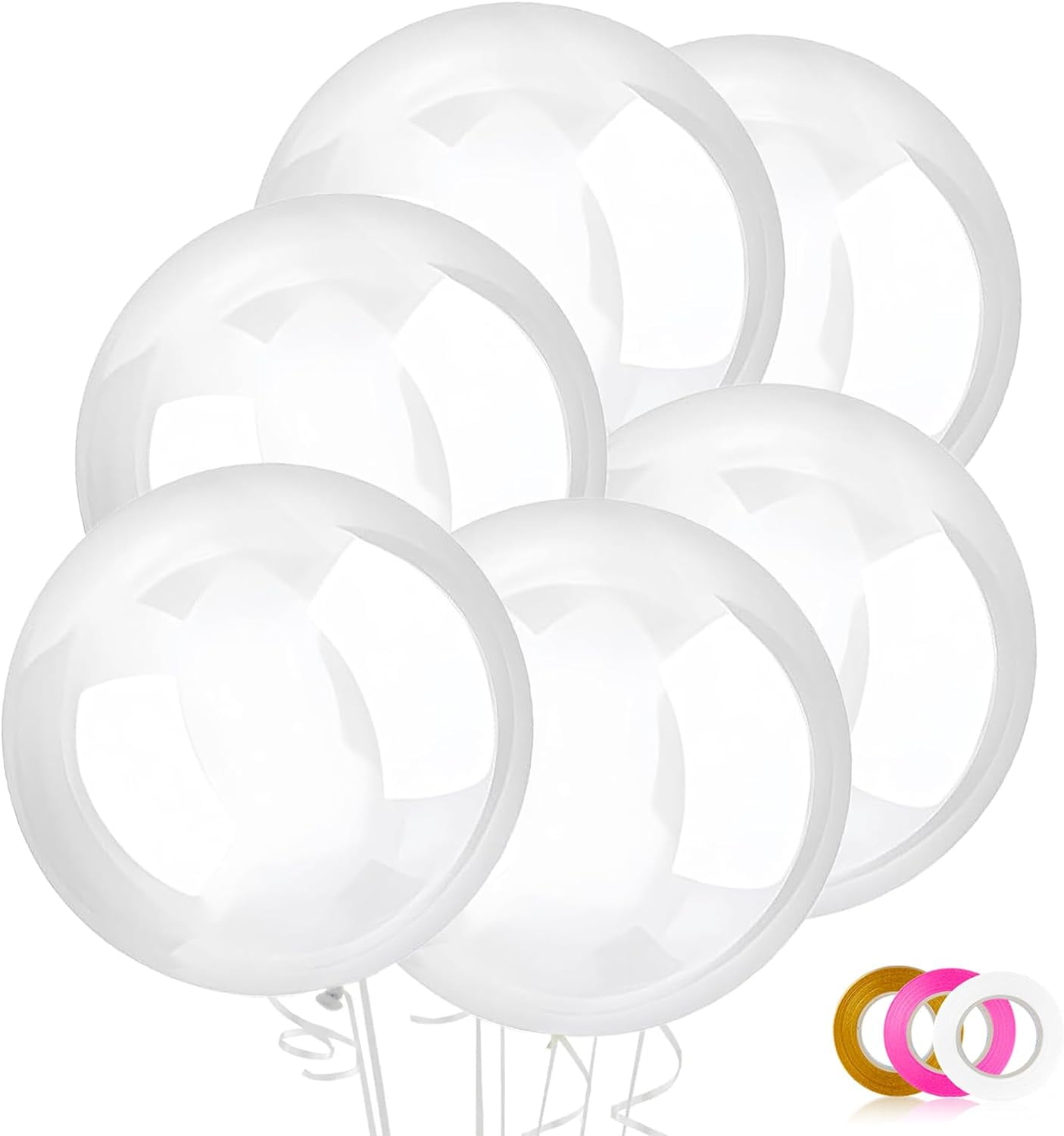 10 Pieces 18 inch Bobo Balloons,Large Clear Balloons with 3 Rolls ...