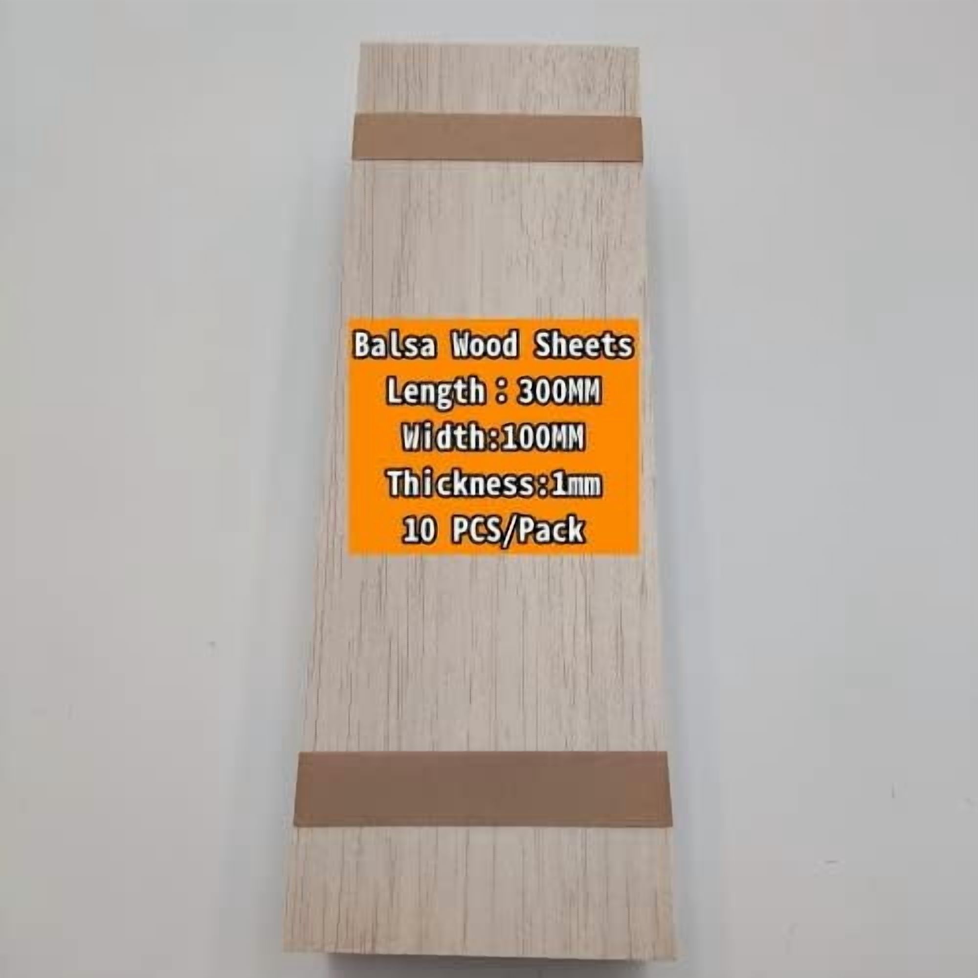10 Pieces 1mm Balsa Wood Sheets 100mm X 300mm Natural Unfinished Wood ...