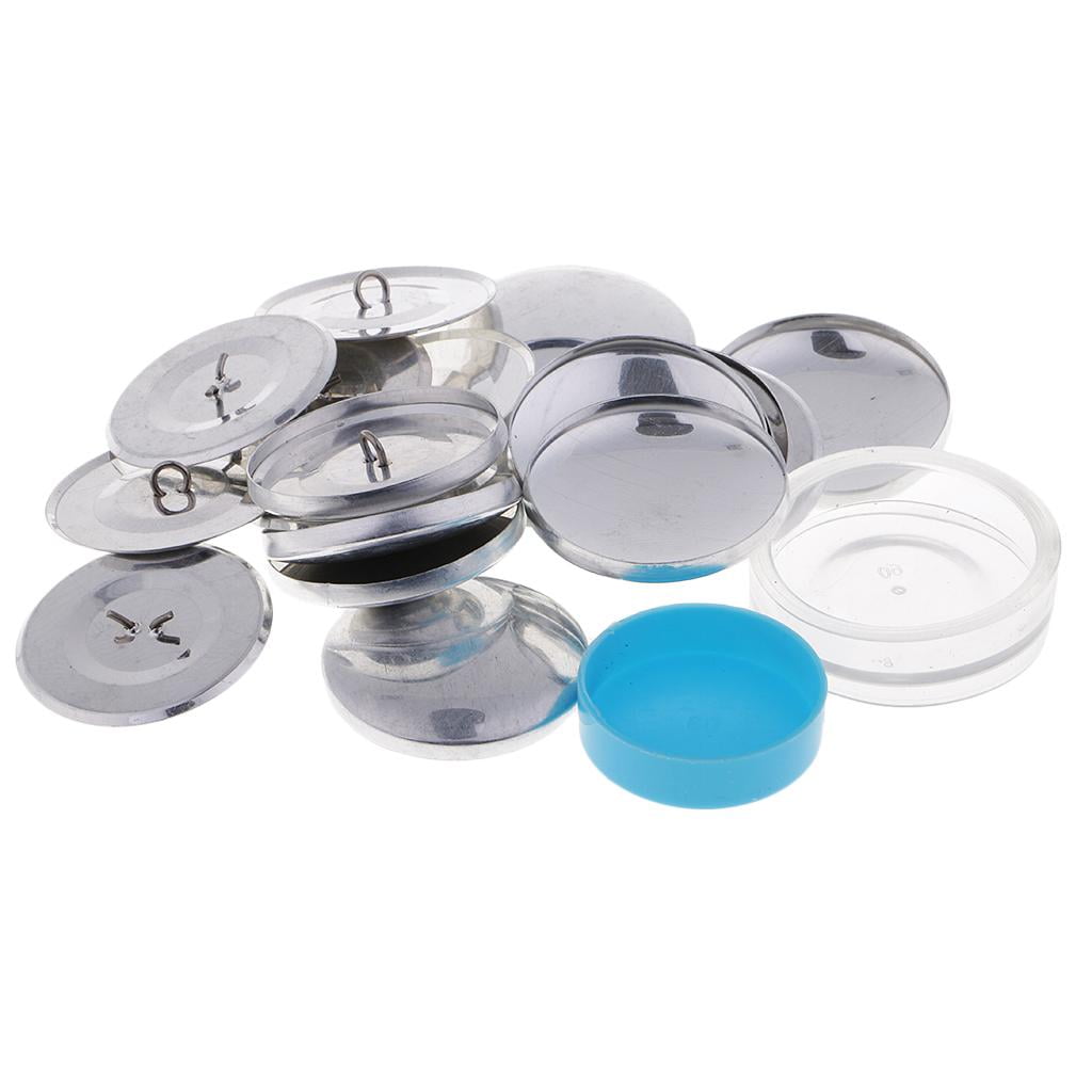 10 Pieces 20mm/30mm/40mm Round Metal Cover Buttons Assembly Tool DIY ...