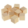 10 Pieces 20mm Natural Blocks Unfinished Wooden Cubes for Hobbies Model ...