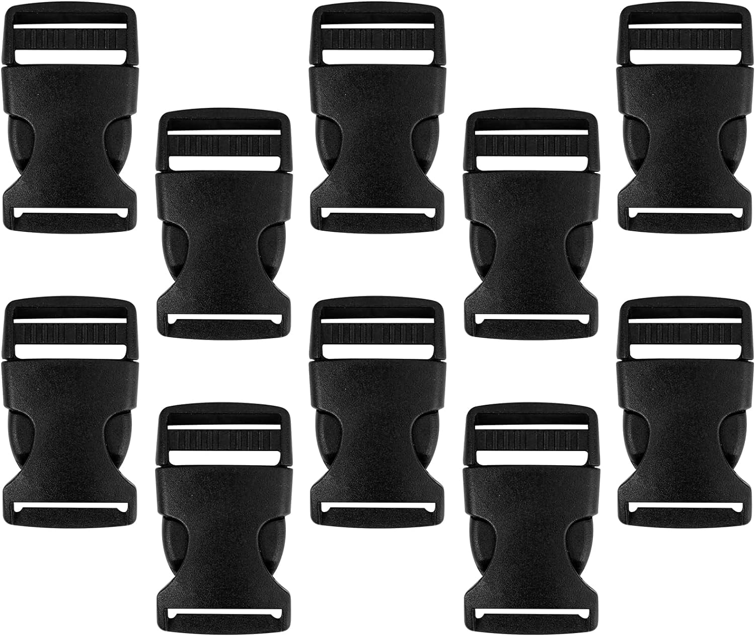 10 Pieces With 25Mm Buckle, Pom Backpack Clip, Black Buckle, Plastic ...