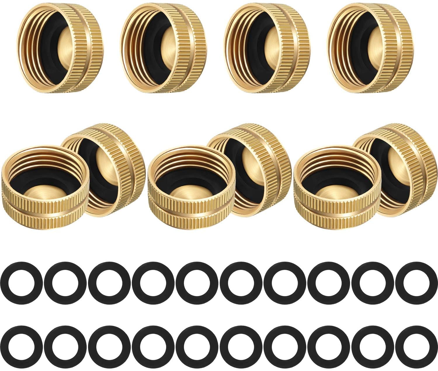 10 Pieces 3/4 Inch Brass Hose Cap Hose End Cap Spigot Cap Garden Hose ...