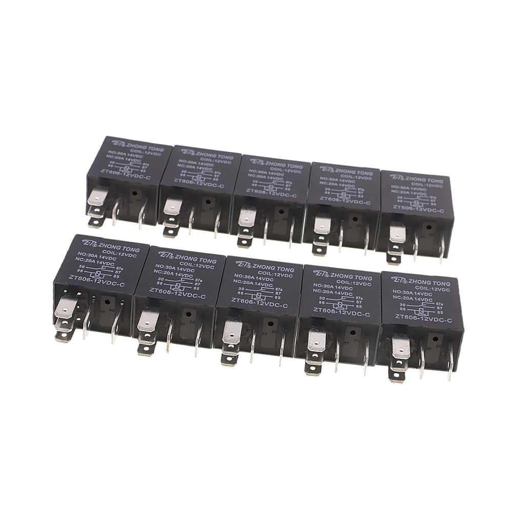 10 Pieces 30A DC 12V 5 Pin DIY Power Automotive Relay SPDT Car Truck ...